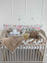 Cream Crib Set - Double Braided Bumper + 3 Free Pillows – Allbright Kids