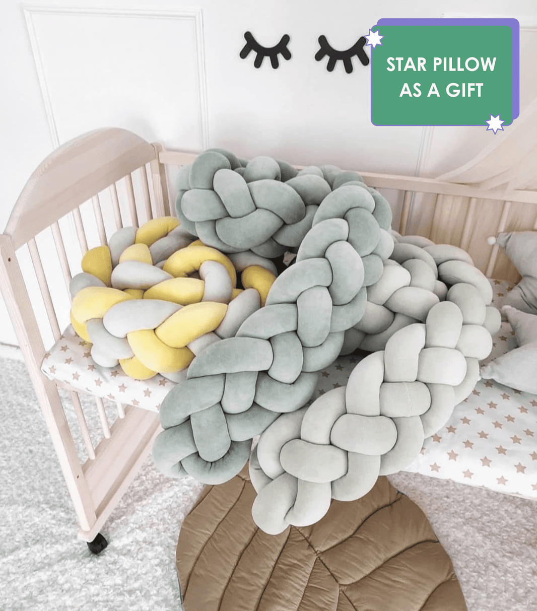 Braided Crib Bumpers - Soft and Safe Nursery Protectors – Allbright Kids